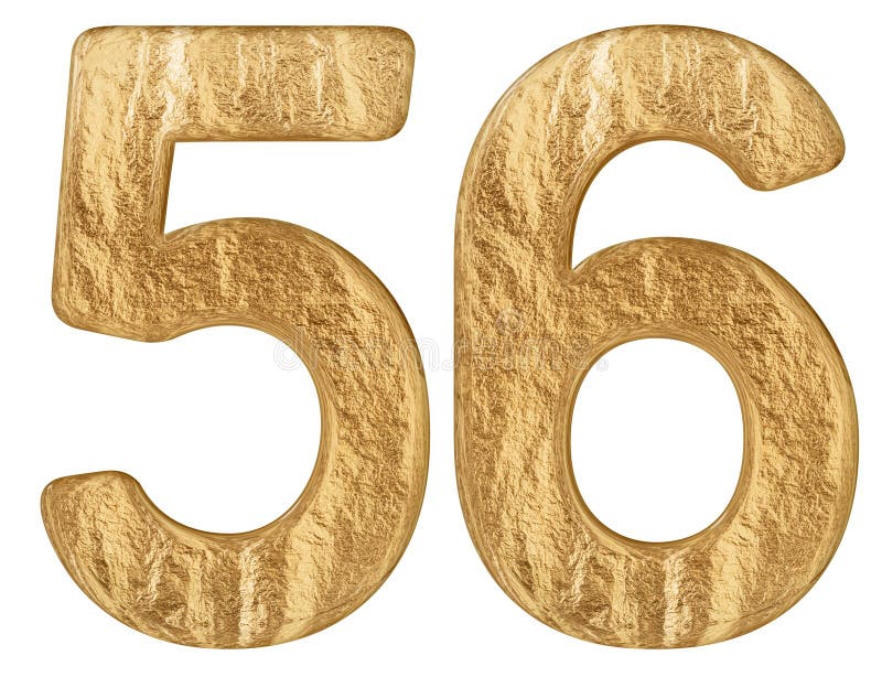 Numeral 56, Fifty Six, on White Background, 3d Render Stock ...