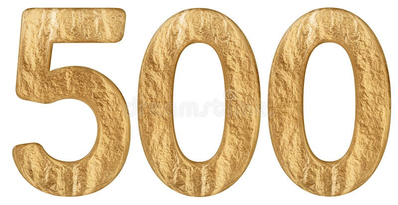 Numeral 500, Five Hundred, Isolated on White Background, 3d Render ...