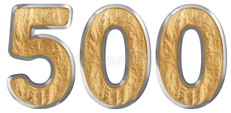 3d number 500 gold stock illustration. Illustration of shiny - 139780110