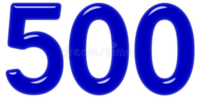 Numeral 500, Five Hundred, Isolated on White Background, 3d Render ...