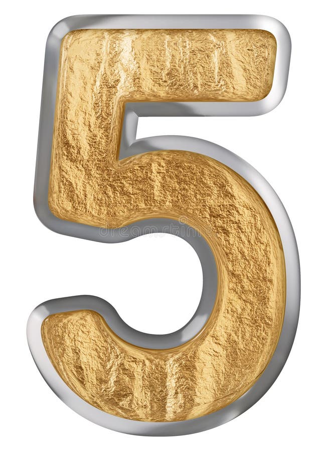 Numeral 5, Five, Isolated on White Background, 3d Render Stock ...