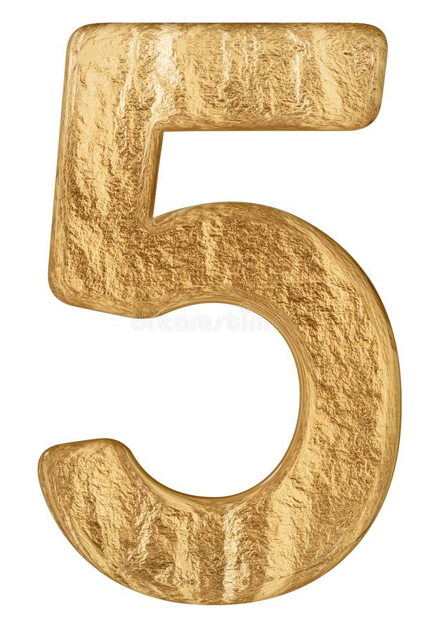Numeral 5, Five, Isolated on White Background, 3d Render Stock ...