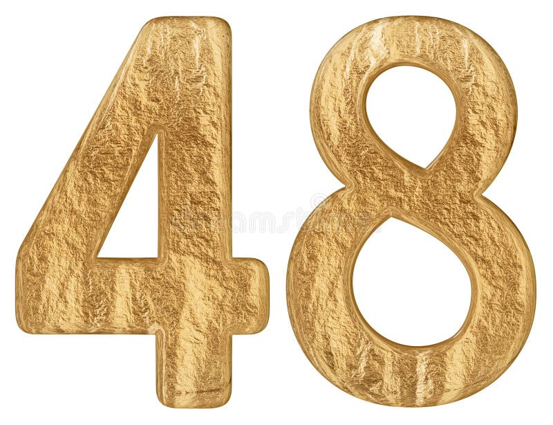 Numeral 48, Forty Eight, Isolated on White Background, 3d Render Stock ...