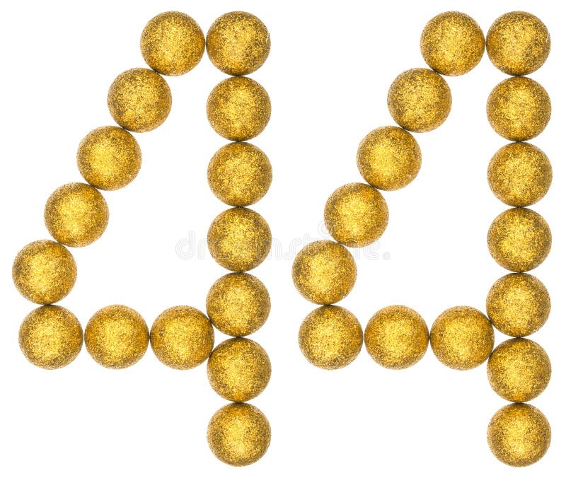 Numeral 44, Forty Four, from Decorative Balls, Isolated on White Stock ... Numeral 44, Forty Four, from Decorative Balls, Isolated on White Stock ...