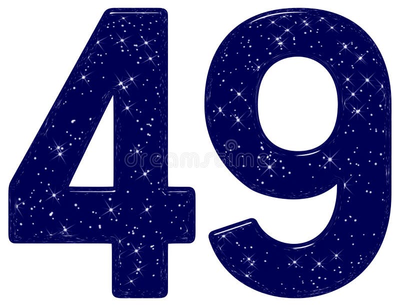 Numeral 49, Forty Nine, Star Sky Texture Imitation, Isolated on White ...