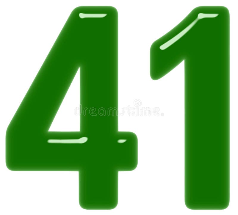 Numeral 41, Forty One, Isolated on White Background, 3d Render Stock ...