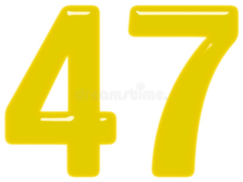 Numeral 47, Forty Seven, Isolated on White Background, 3d Render Stock ...