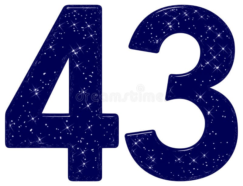 Numeral 43, Forty Three, Star Sky Texture Imitation, Isolated on White ...