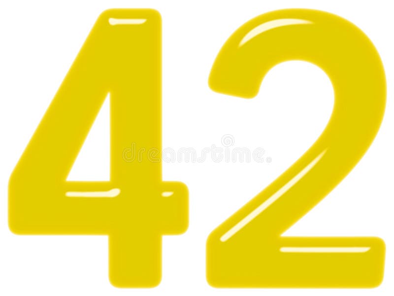 Numeral 42, Forty Two, Isolated on White Background, 3d Render Stock ...