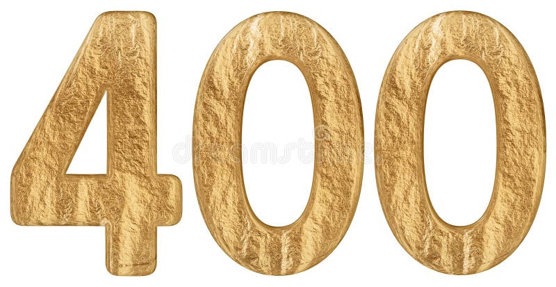 Numeral 400, Four Hundred, Isolated on White Background, 3d Render ...