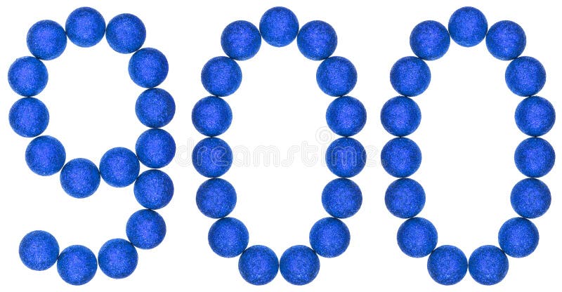 Numeral 900, Nine Hundred, from Decorative Balls, Isolated on White ...