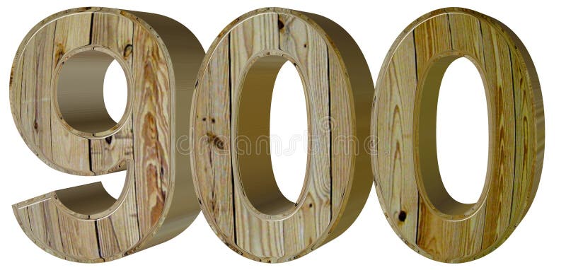 Numeral 900, Nine Hundred, Isolated on White Background, 3d Rend Stock ...
