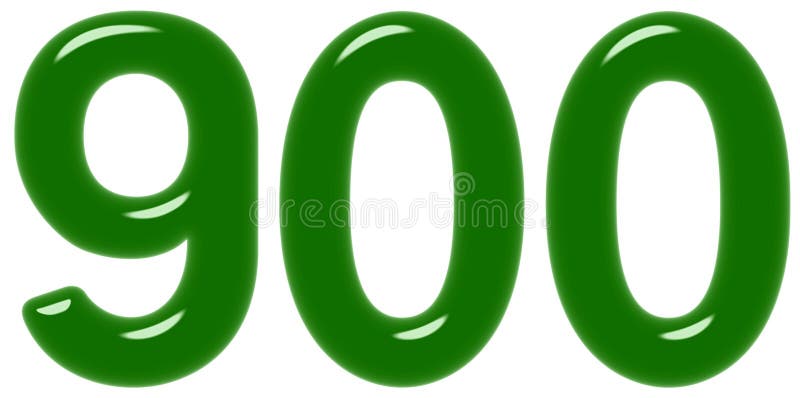 Numeral 900, Nine Hundred, Isolated on White Background, 3d Render ...