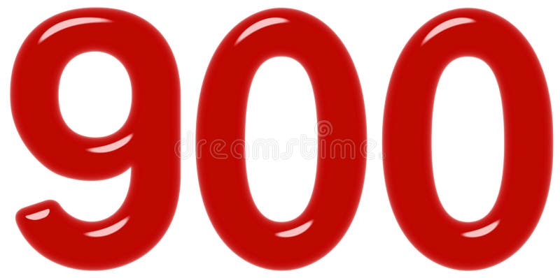 Numeral 900, Nine Hundred, Isolated on White Background, 3d Render ...