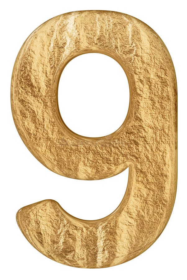 Numeral 9, Nine, Isolated on White Background, 3d Render Stock ...