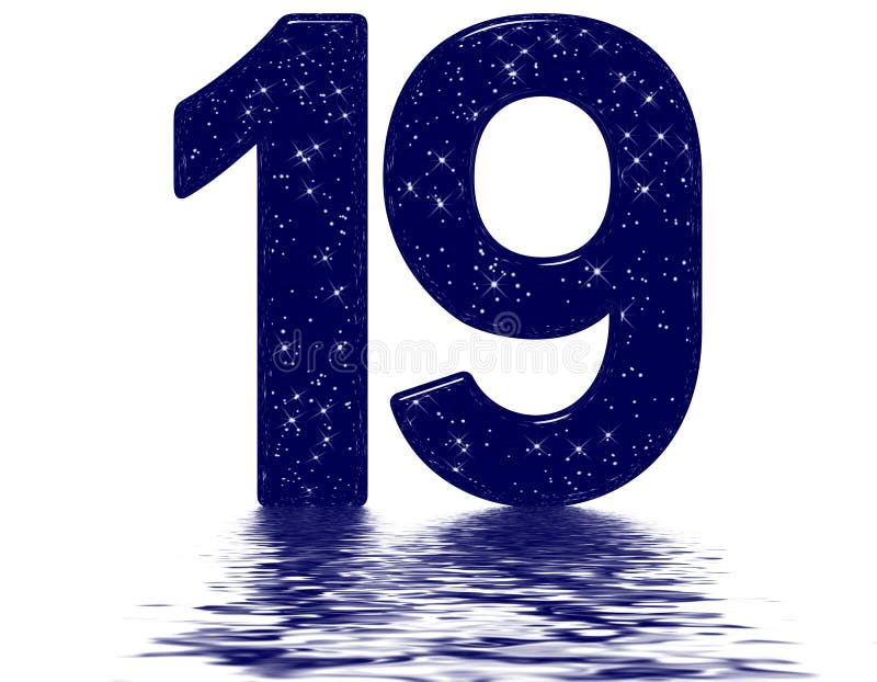 Numeral 19, Nineteen, Isolated On White Background, 3d Render Stock ...