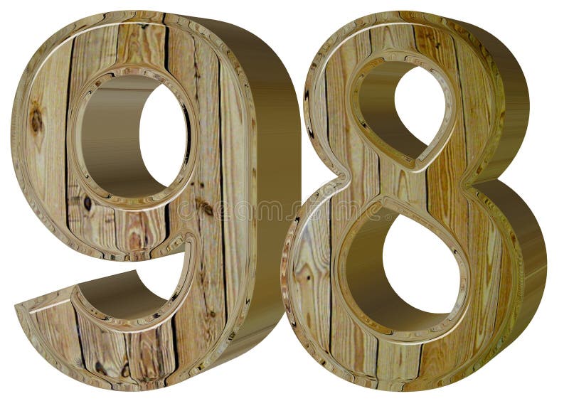 Numeral 98, Ninety Eight, Isolated on White Background, 3d Rende Stock ...