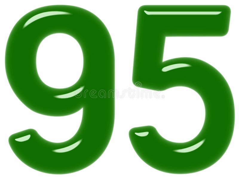 Numeral 95, Ninety Five, Isolated on White Background, 3d Render Stock ...