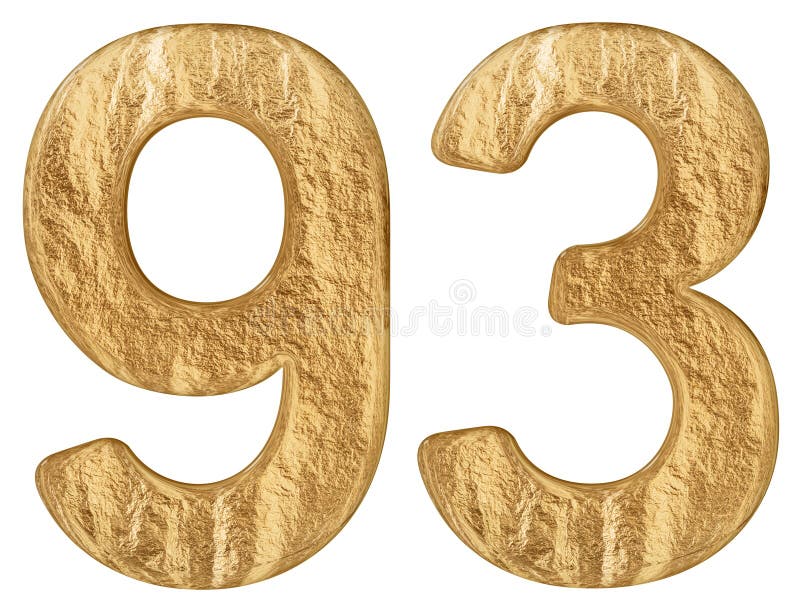 Numeral 93, Ninety Three, Isolated on White Background, 3d Render Stock ...