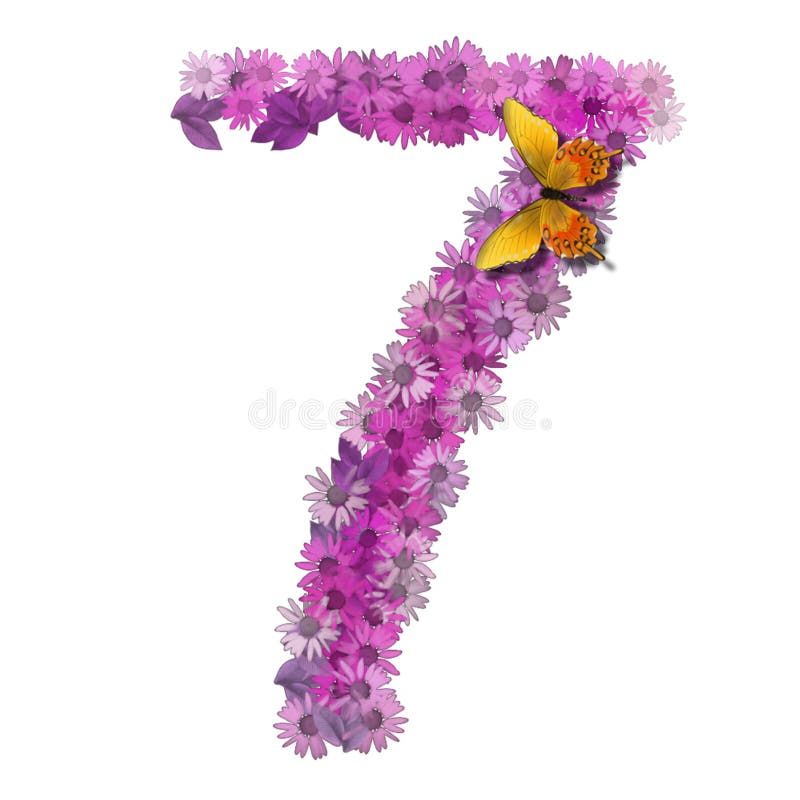 Numeral or number 7 stock illustration. Illustration of orthographic ...