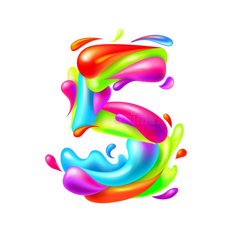 Splash Paint Number 5 Stock Illustrations – 47 Splash Paint Number 5 ...