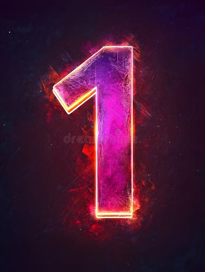 Metallic Number 1 First Numeral One 3D Icon Logo Symbol Stock ...