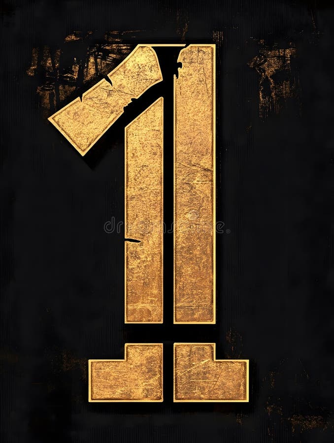 Yellow Number 1 First Numeral One 3D Icon Logo Symbol Stock ...