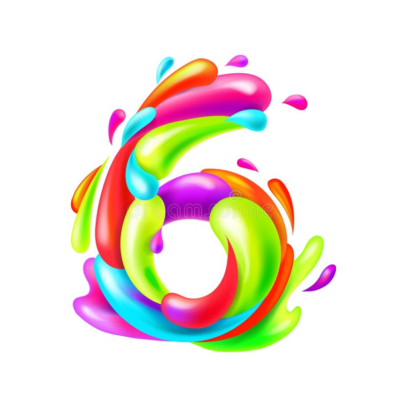 Splash Paint Number 6 Stock Illustrations – 46 Splash Paint Number 6 ...