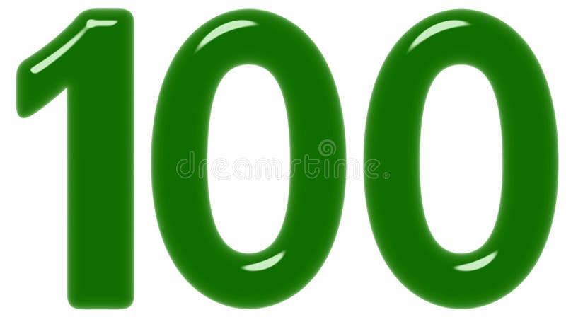 Numeral 100, One Hundred, Isolated on White Background, 3d Render Stock ...
