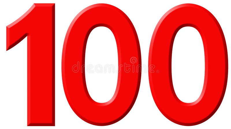 Numeral 100, One Hundred, Isolated on White Background, 3d Stock ...