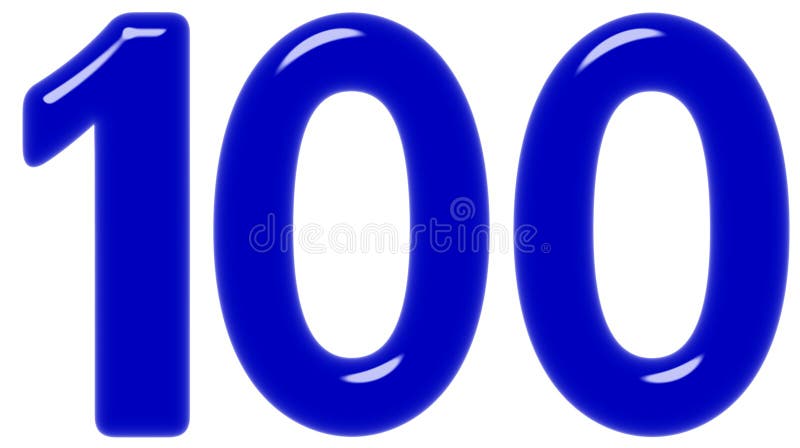Numeral 100, One Hundred, Isolated on White Background, 3d Render Stock ...