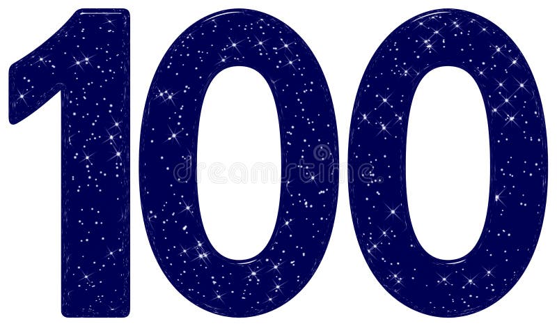 Numeral 100, One Hundred, Star Sky Texture Imitation, Isolated on White ...