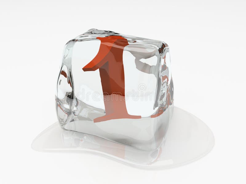Numeral one in ice cube stock illustration. Illustration of cube - 2553041