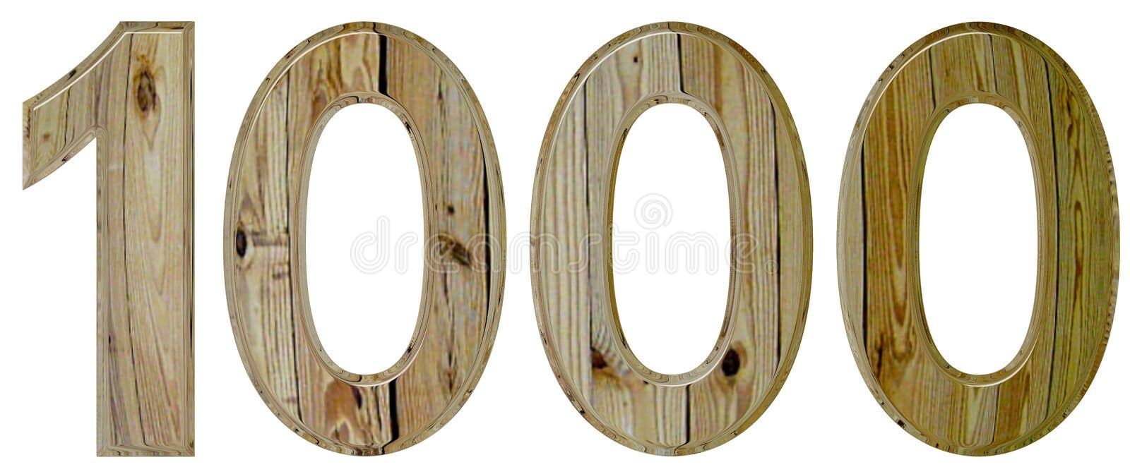 Numeral 1000, One Thousand, Isolated on White Background, 3d Render ...