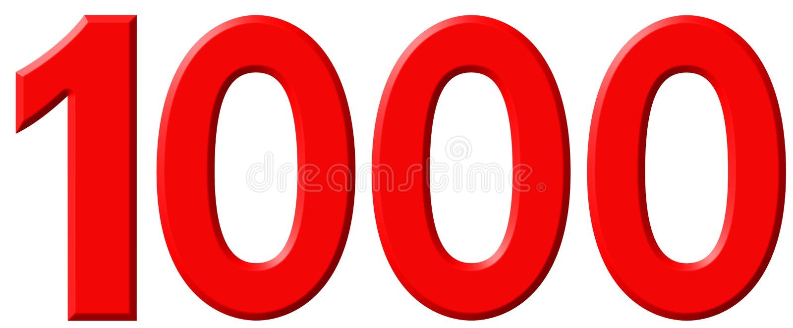 Numeral 1000, One Thousand, Isolated on White Background, 3d Render ...