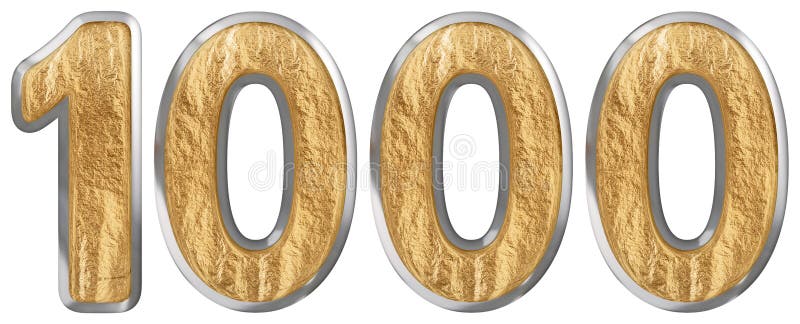 Numeral 1000, One Thousand, Isolated on White Background, 3d Render ...