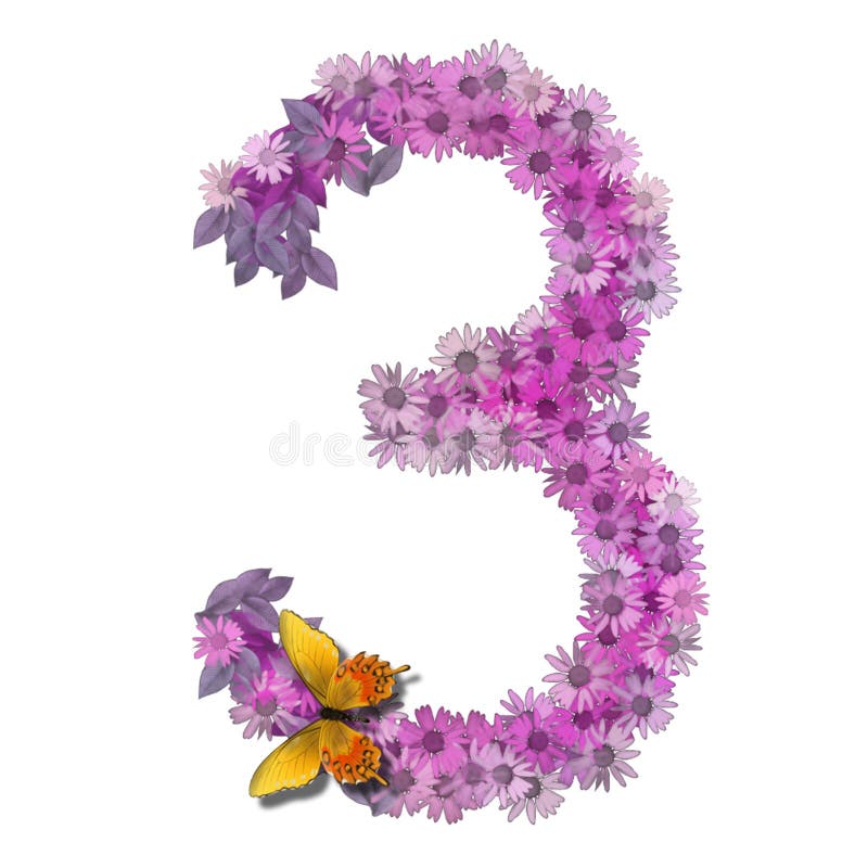 Numeral ou número 3 ilustração stock. Ilustração de jardim - 4534522