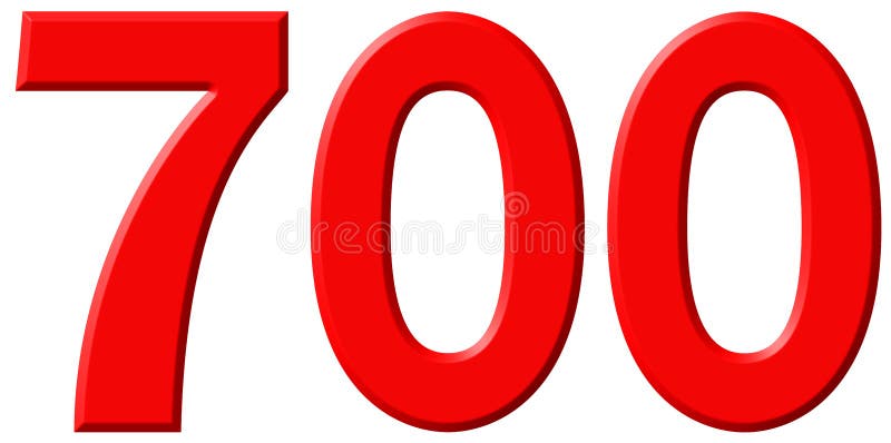 Numeral 700, Sete Cem, Isolado No Fundo Branco, 3d Ilustração Stock ...