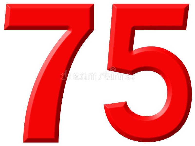 Numeral 75, Setenta Cinco, Isolado No Fundo Branco, 3d Ilustração Stock ...
