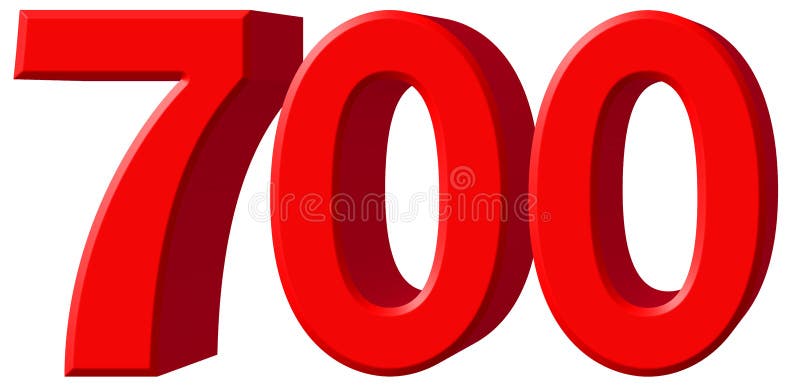 Numeral 700, Seven Hundred, Isolated on White Background, 3d Render ...