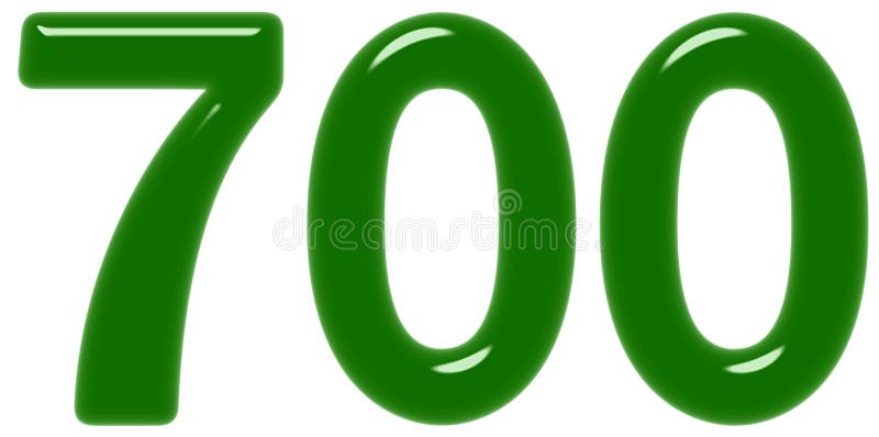 Numeral 700, Seven Hundred, Isolated on White Background, 3d Render ...