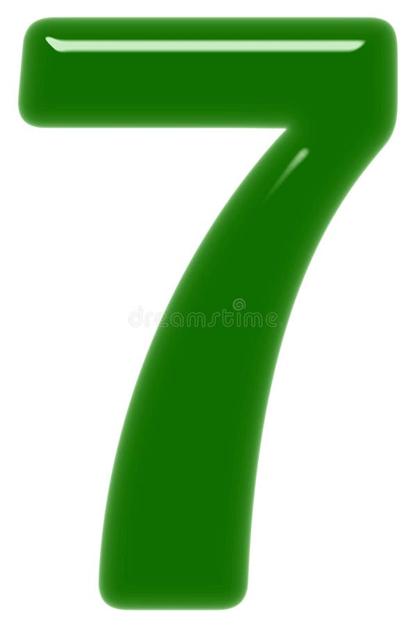 Numeral 7, Seven, Isolated on White Background, 3d Render Stock ...