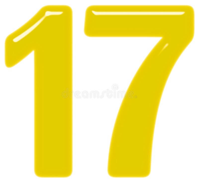 Numeral 17, Seventeen, Isolated on White Background, 3d Render Stock ...