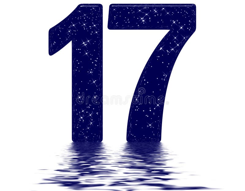 Numeral 17, Seventeen, Isolated on White Background, 3d Render Stock ...