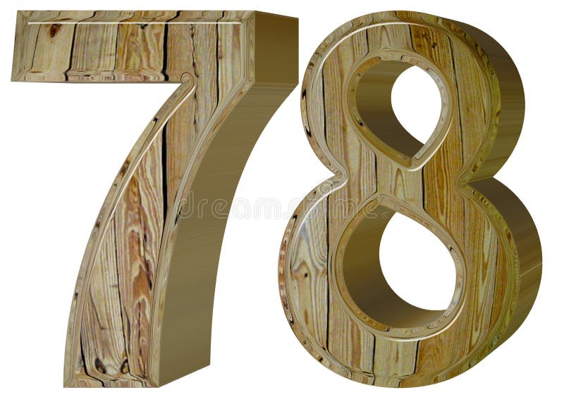 Numeral 78, Seventy Eight, Isolated on White Background, 3d Rend Stock ...