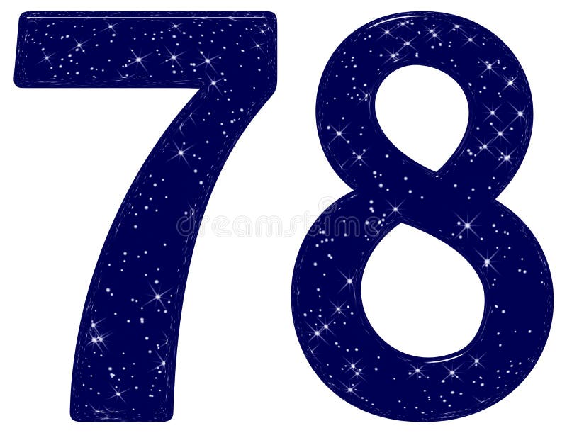 Numeral 78, Seventy Eight, Star Sky Texture Imitation, Isolated on ...