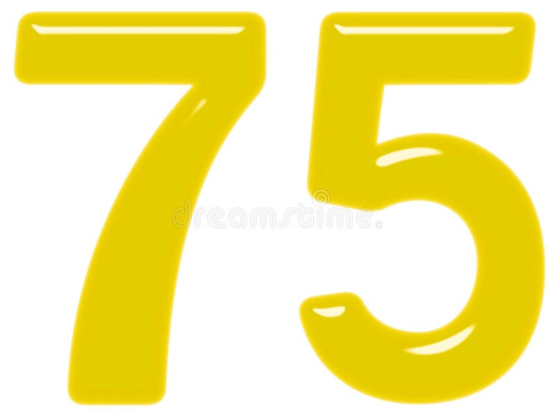 Numeral 75, Seventy Five, Isolated on White Background, 3d Render Stock ...