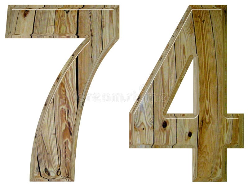 Numeral 74, Seventy Four, Isolated on White Background, 3d Render Stock ...