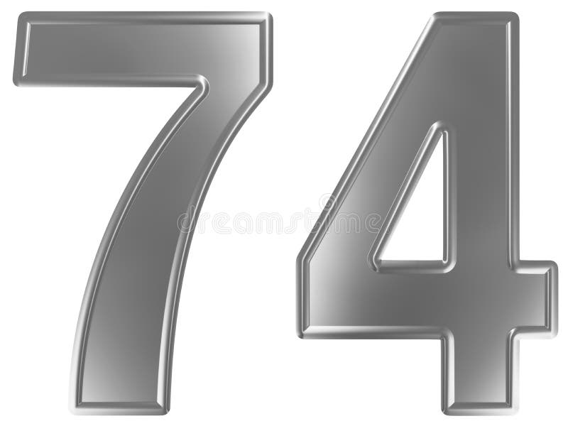 Numeral 74, Seventy Four, Isolated on White Background, 3d Render Stock ...