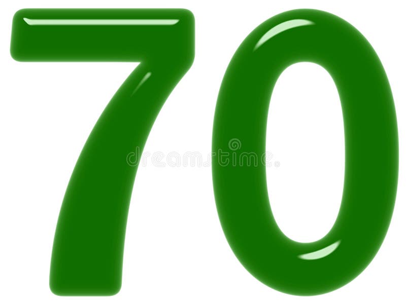Numeral 70, Seventy, Isolated on White Background, 3d Render Stock ...